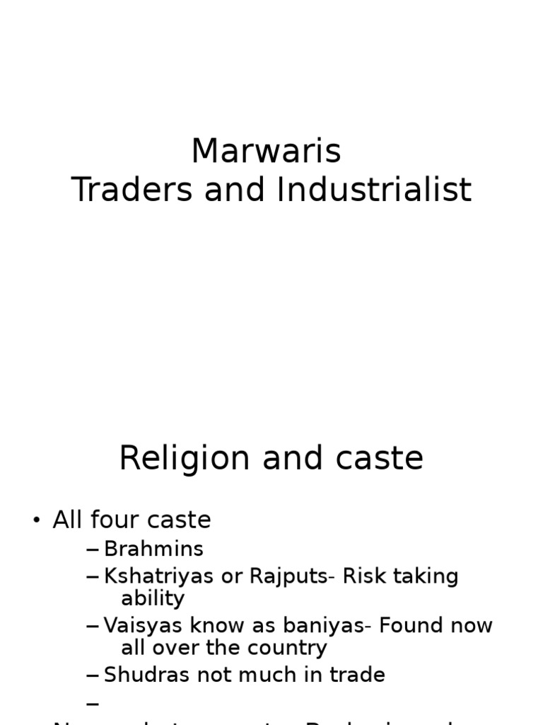 Marwari Community | PDF