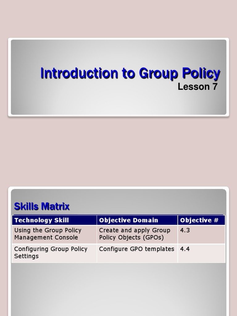 Understanding Group Policy Management | PDF