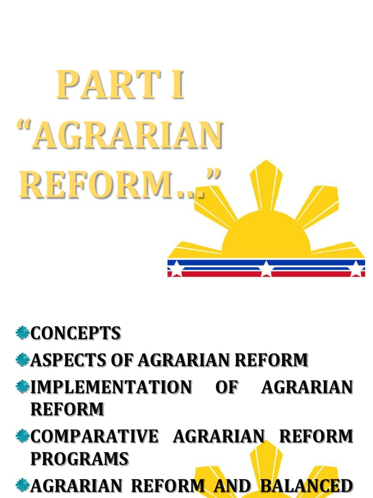 A Comprehensive Overview of Agrarian Reform Concepts, Aspects ...