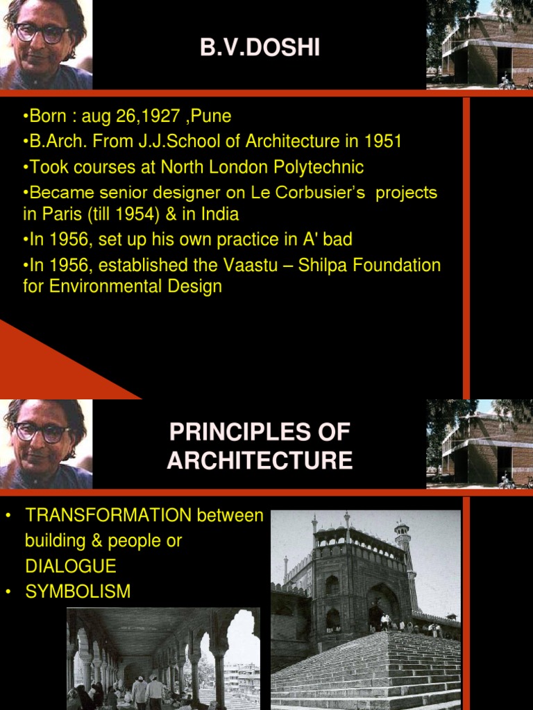 B.V.DOSHI.ppt | Architectural Design | Nature