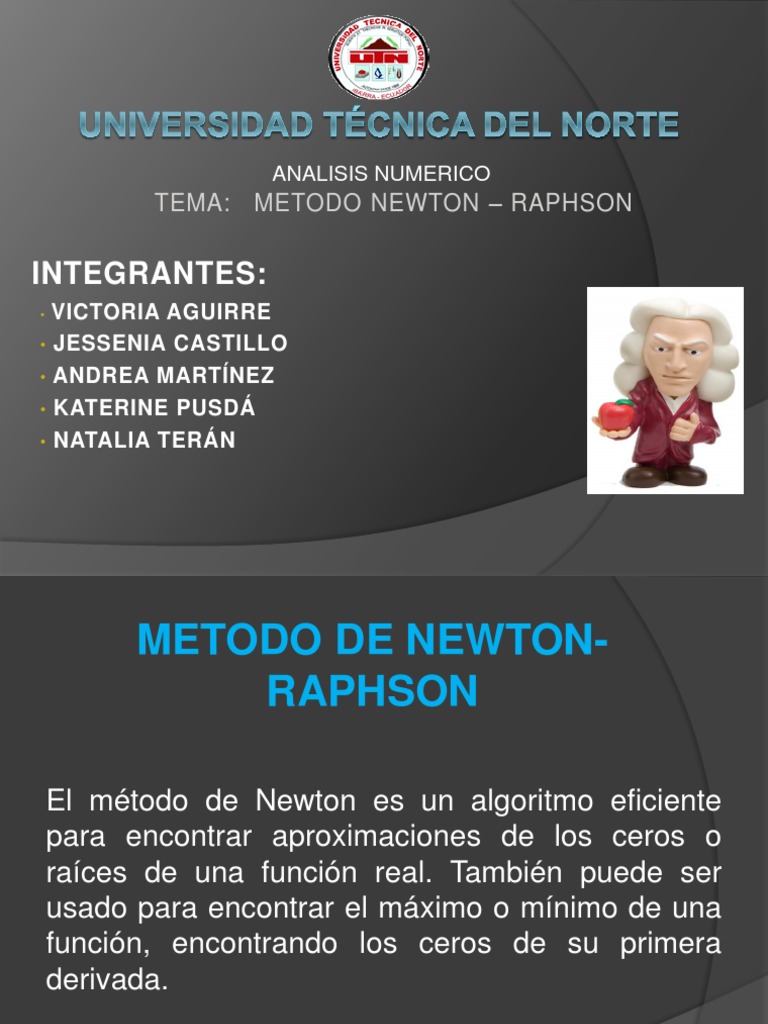 Exposicion Metodo Newton - Raphson | PDF | Algoritmos | Objetos matemáticos