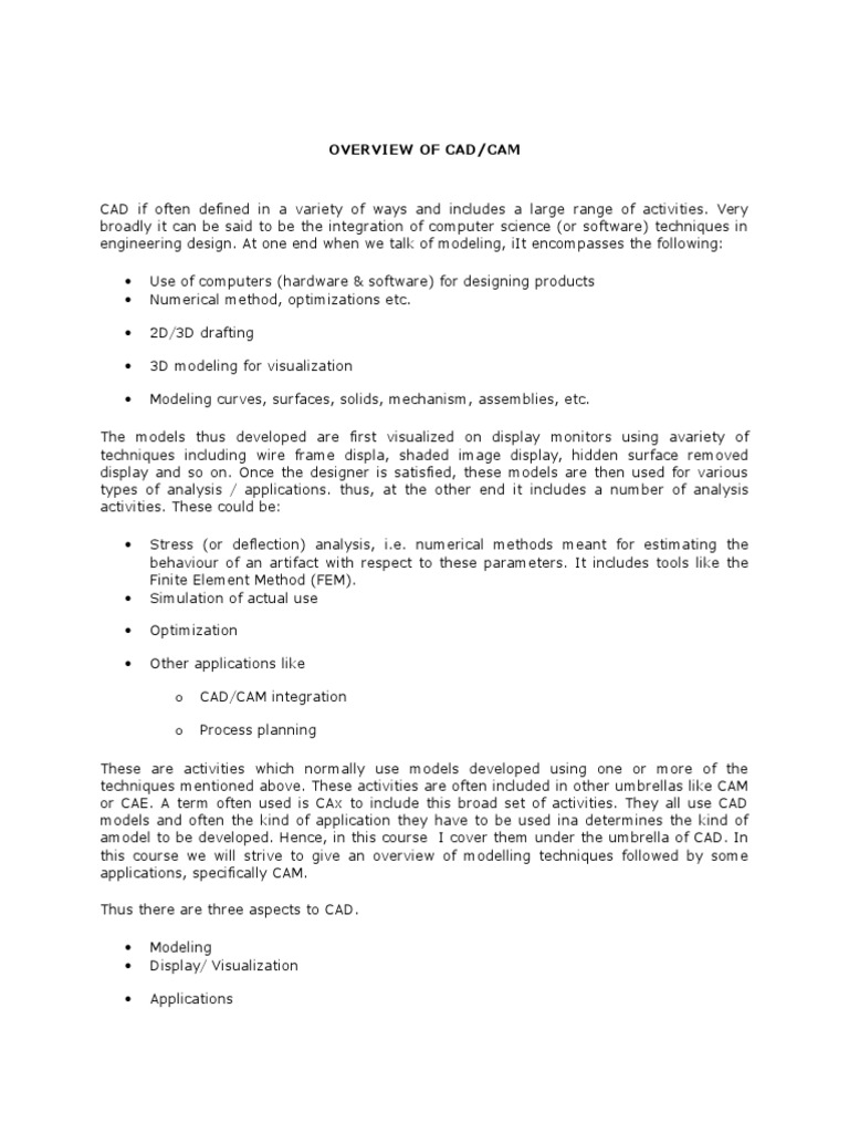 Overview of Cad | PDF | Cathode Ray Tube | Liquid Crystal Display