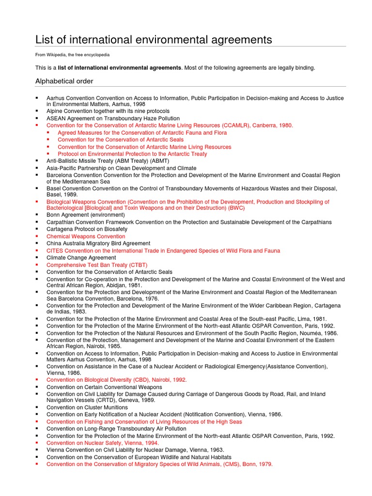 List of International Environmental Agreements | United Nations ...