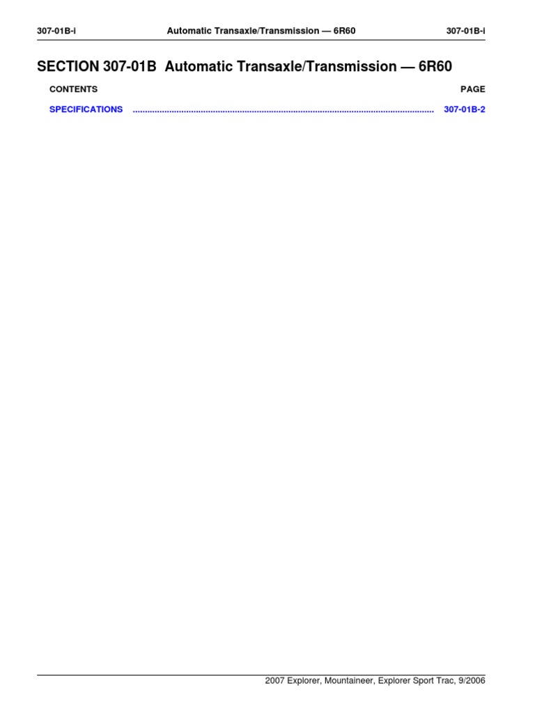 Automatic Transaxle Transmission 8212 6r60 Specifications | PDF | Automatic Transmission ...