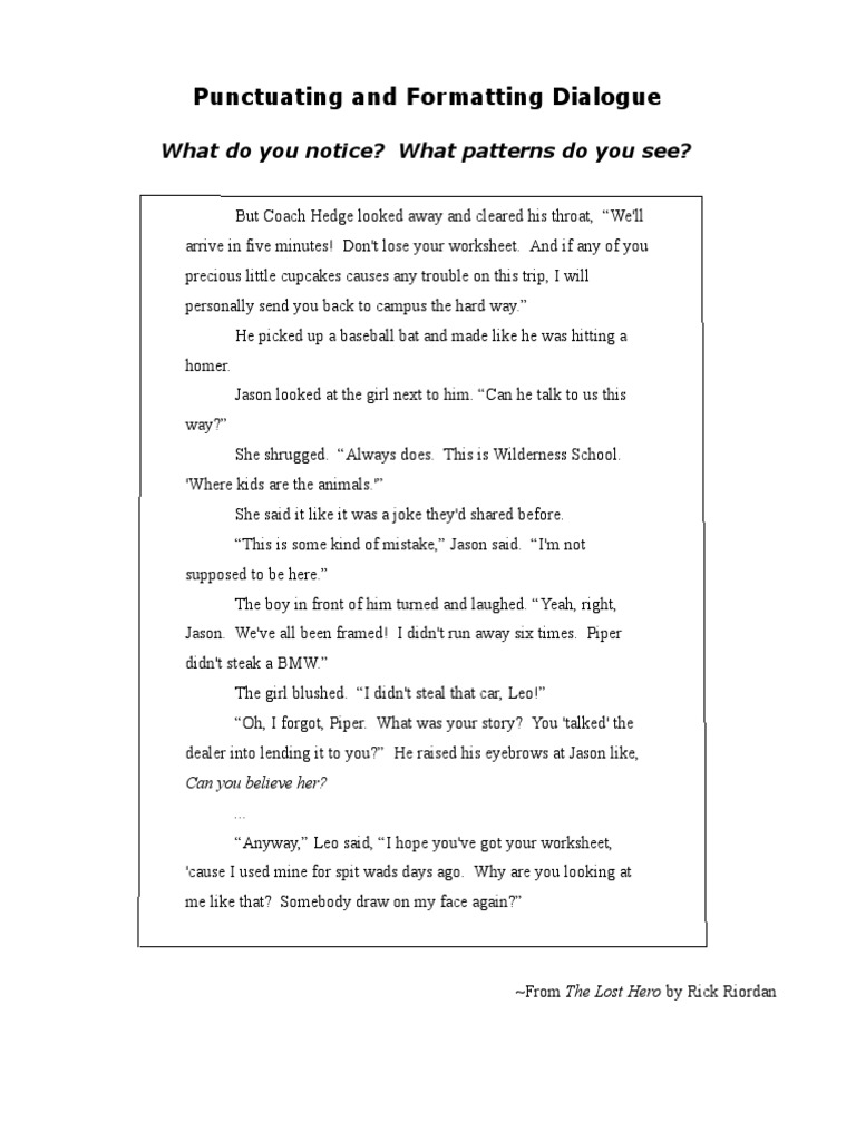 Dialogue Example | PDF | Language Arts & Discipline | Poetry