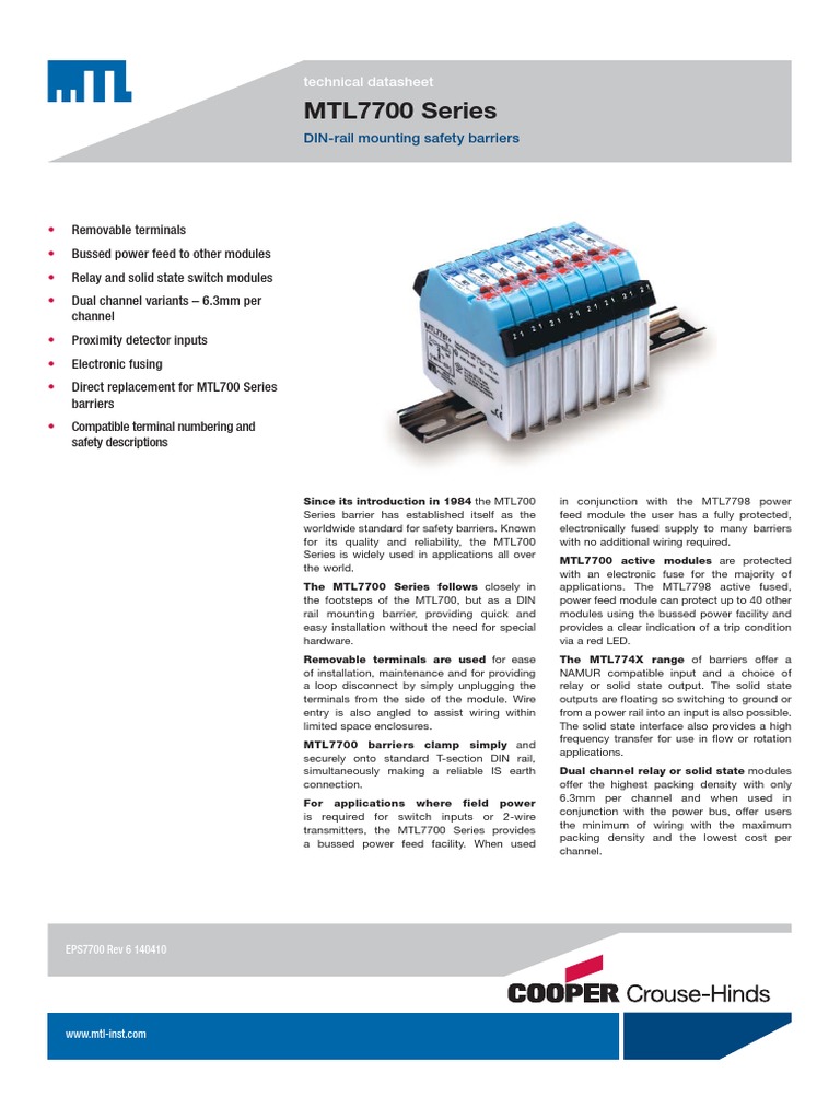 MTL 7700 Series | Download Free PDF | Relay | Power Supply