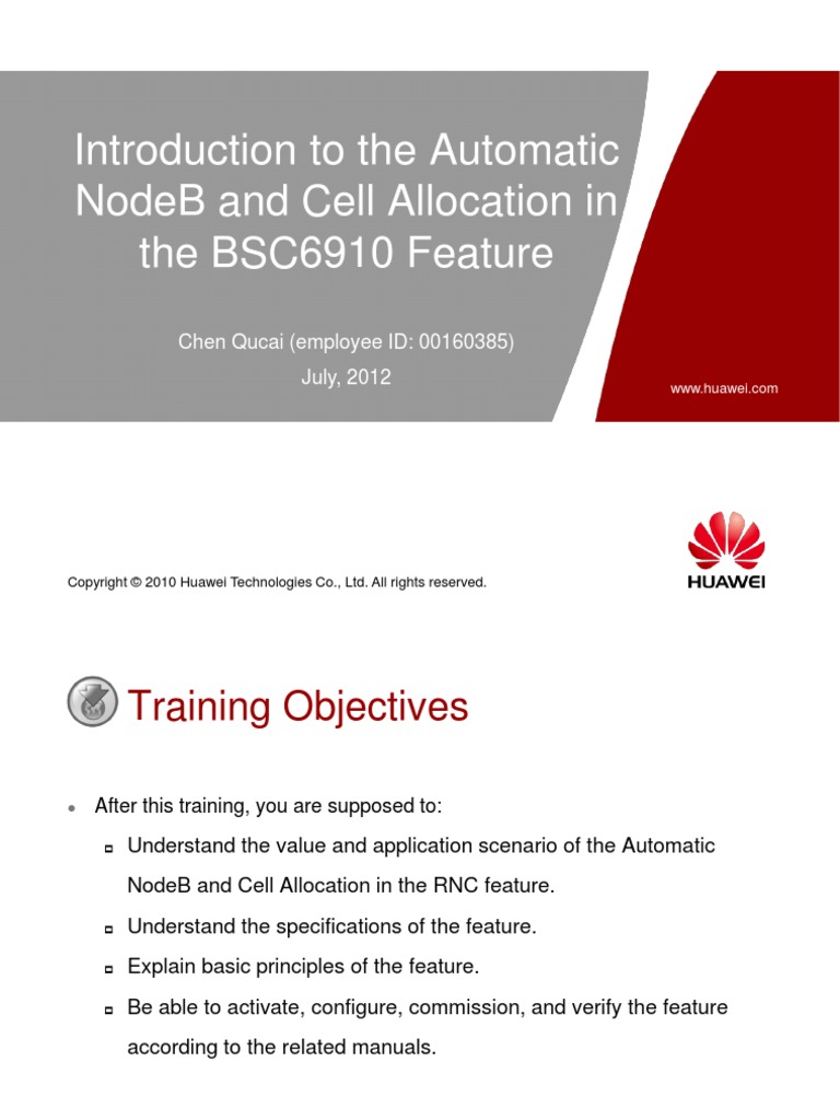 Introduction To The Automatic NodeB and Cell Allocation in The BSC6910 Feature V1.0 | PDF ...