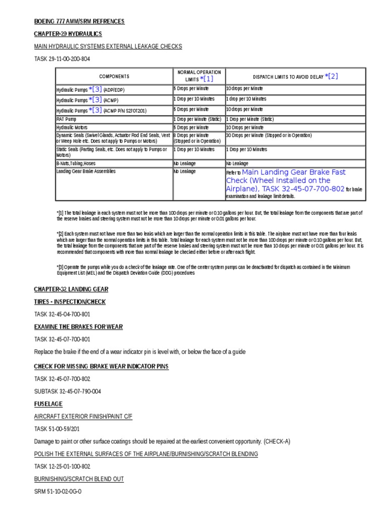 Boeing 777 AMM Hydraulic System Guide | PDF | Cockpit | Leak