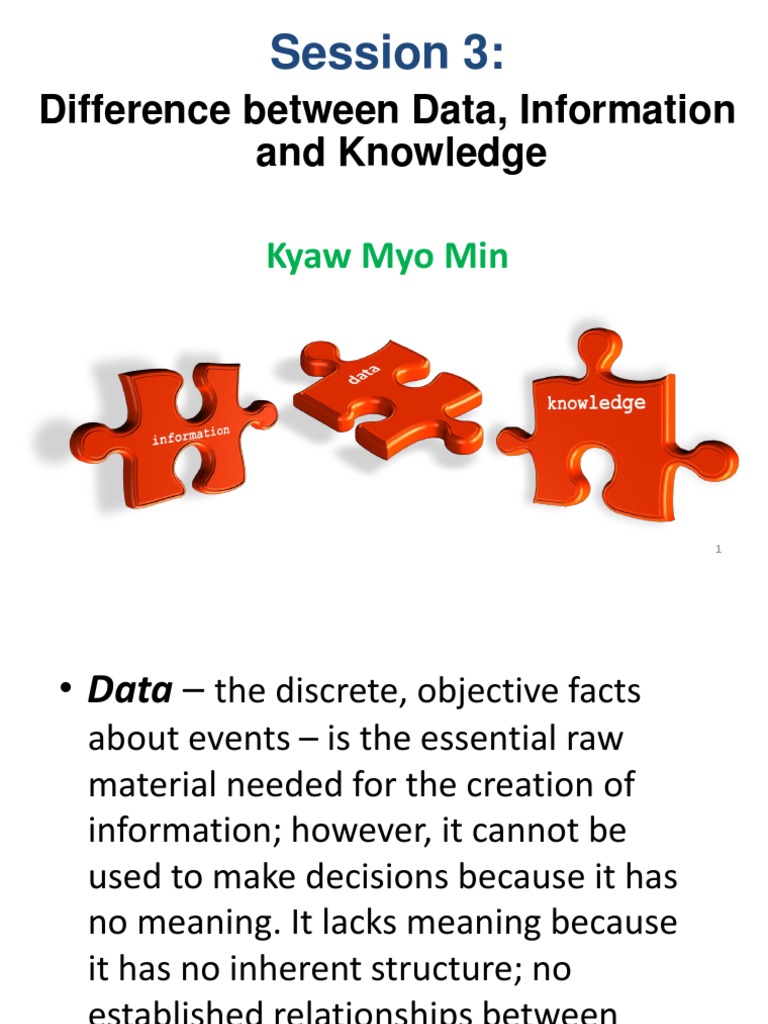 Difference Between Data, Information, Knowledge | PDF | Data | Information