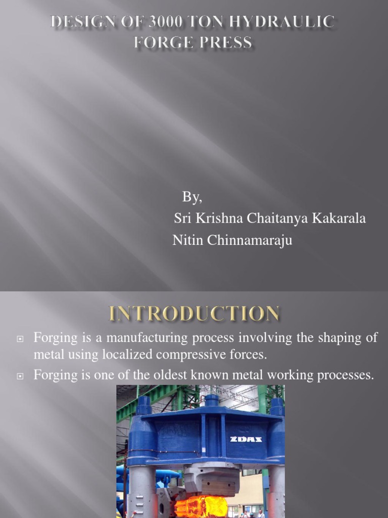 Design of 3000 Ton Forge Press | PDF | Forging | Cylinder (Engine)