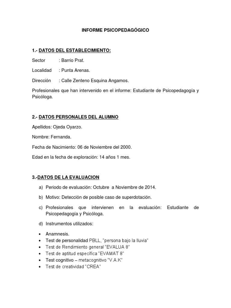 Informe Caso LORENA | PDF | Creatividad | Aprendizaje