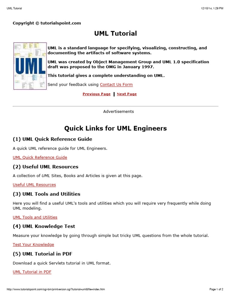 UML Tutorial | PDF | Unified Modeling Language | Use Case