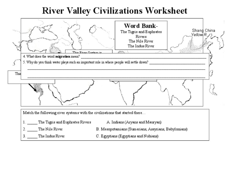Homework: Ancient India River Valley Civilizations Worksheet | PDF