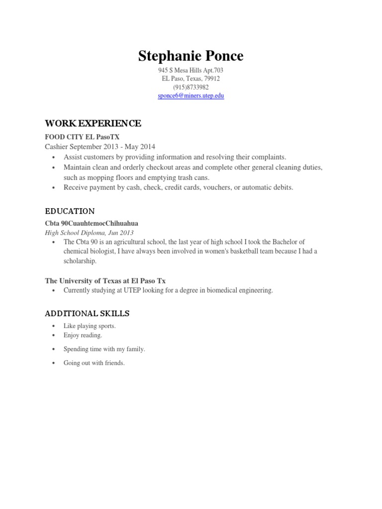 Resume SP Utep | PDF