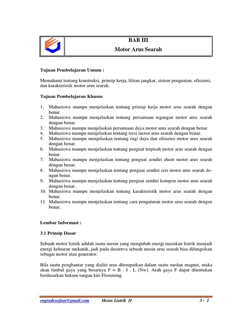 Motor Arus Searah | PDF