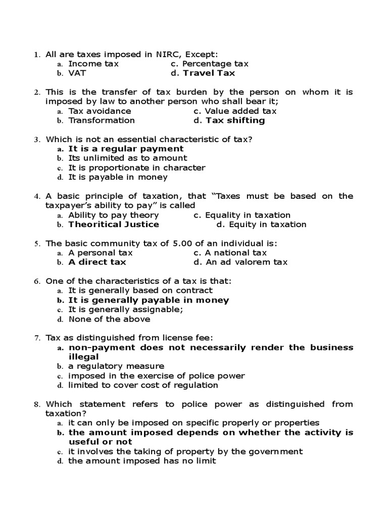 Taxation Exam Questions | PDF | Property Tax | Taxes