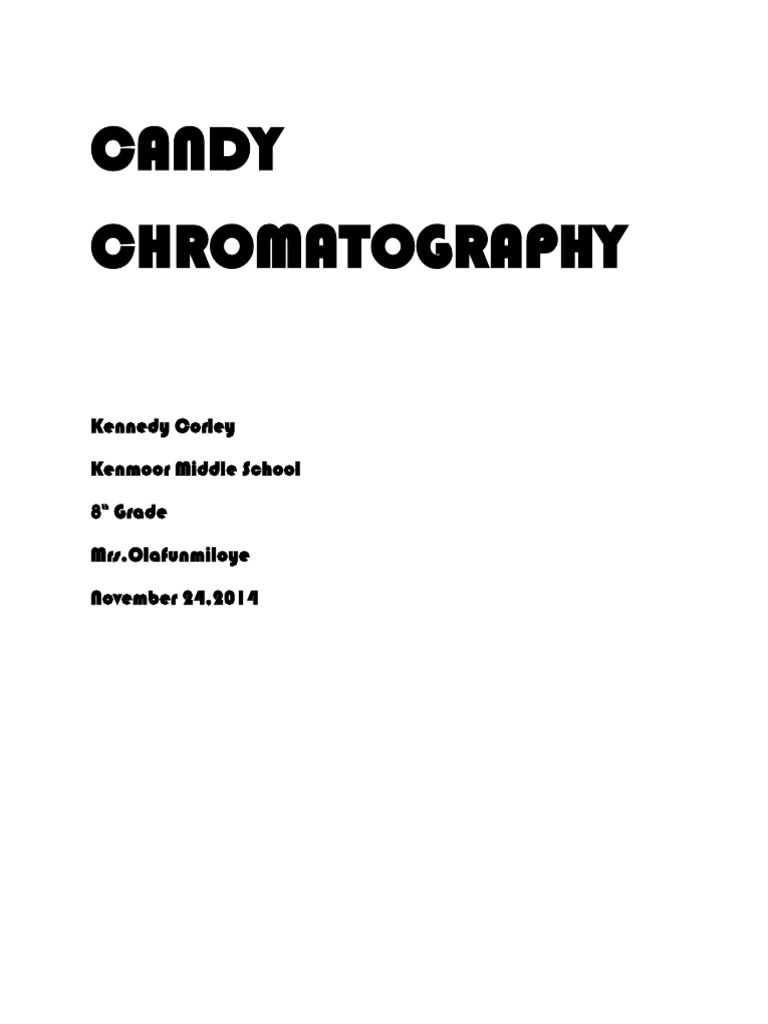 Candy Chromatography Analysis Results | PDF
