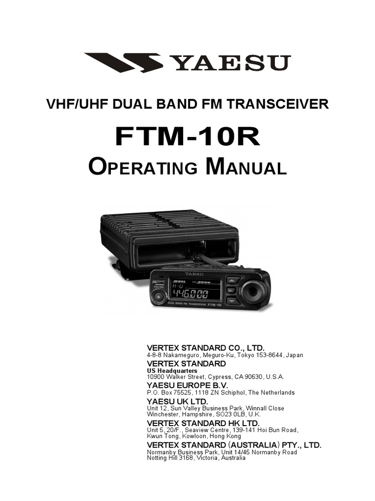 FTM-10R Operating Manual Eng | PDF | Coaxial Cable | Power Supply