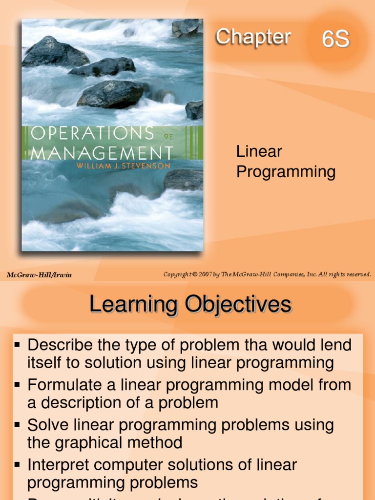 Linear Programming: Mcgraw-Hill/Irwin | Download Free PDF | Linear ...
