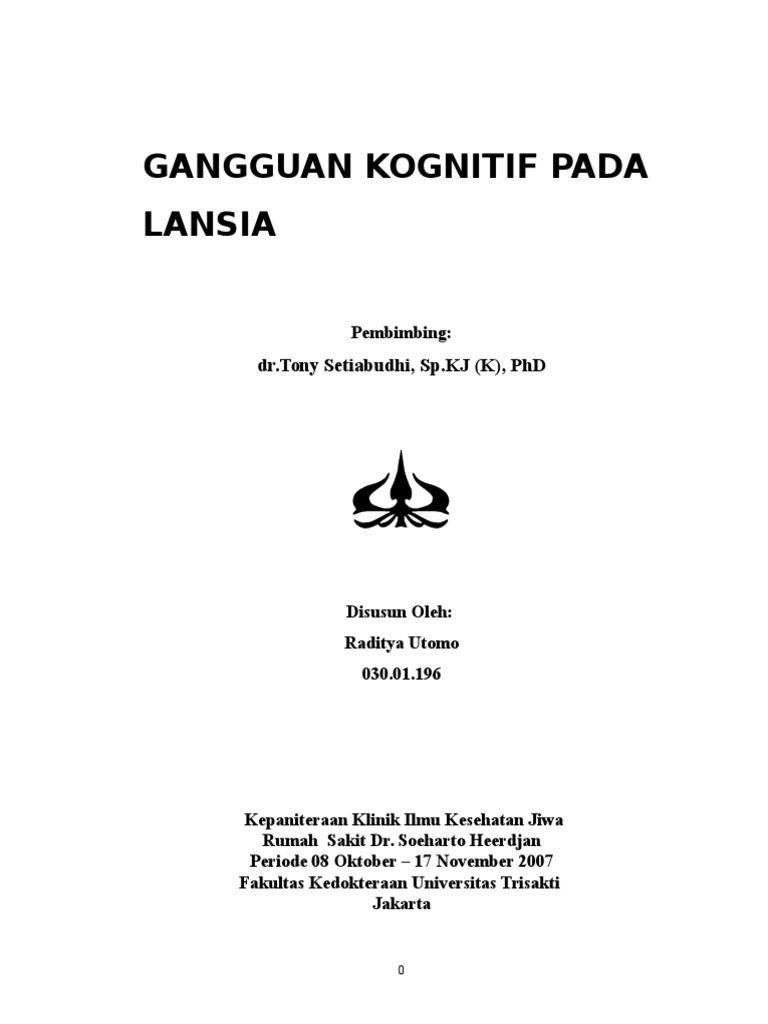 Gangguan Kognitif Pada Lansia 1 | PDF