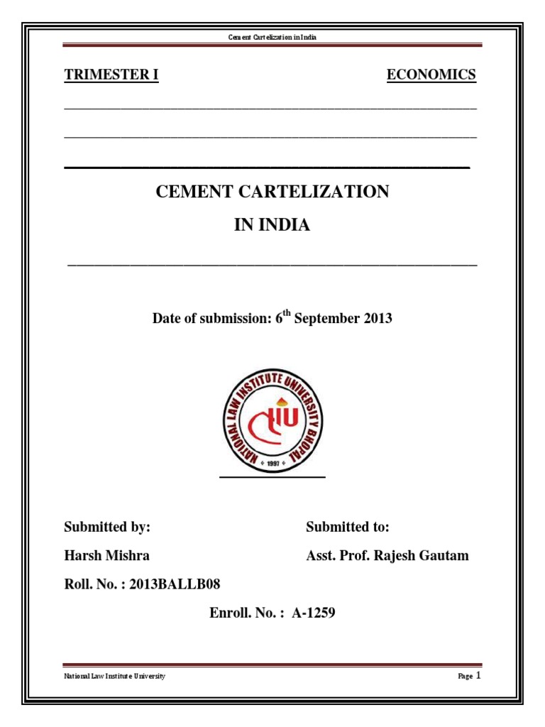 Cement Cartelization in India | PDF