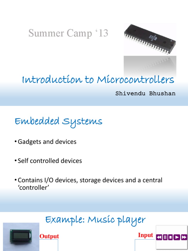 Introduction To Microcontrollers | PDF | Microcontroller | Input/Output Introduction To Microcontrollers | PDF | Microcontroller | Input/Output