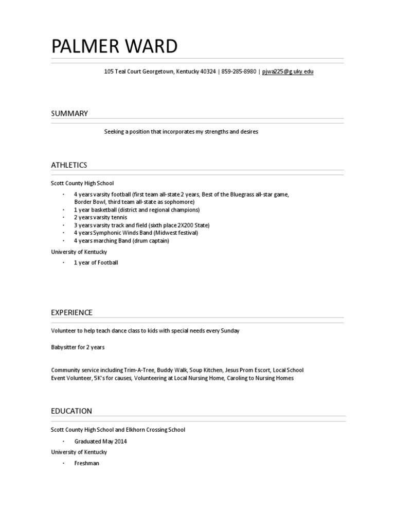 Palmer Ward Resume | PDF