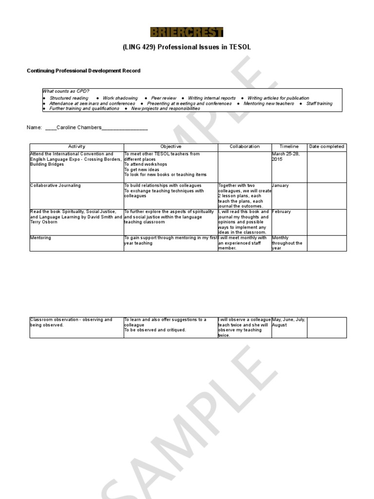 Continuing Professional Development Record-6 | PDF | Mentorship ...
