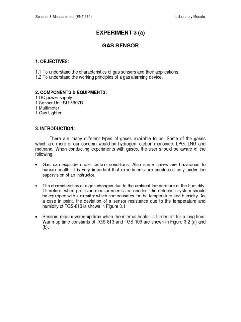 Lab 3a - Gas Sensor | PDF | Gases | Inductor