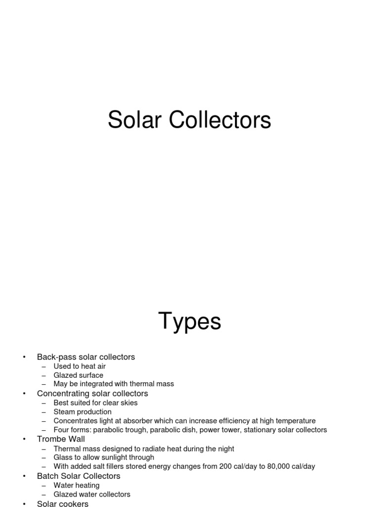 Types of Solar Collectors Explained | PDF | Home & Garden