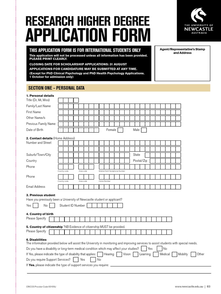 International Research Degree Form | PDF | Postgraduate Education ...