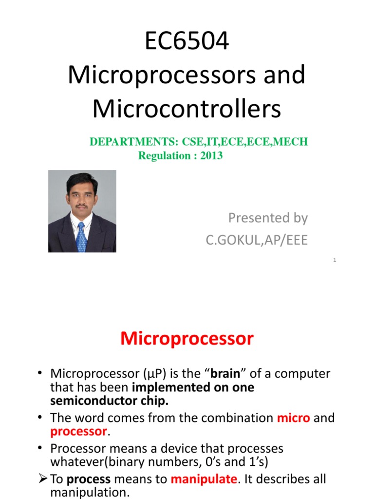 EC6504 Microprocessor and Microcontroller Lecture Notes All 5 Units ... EC6504 Microprocessor and Microcontroller Lecture Notes All 5 Units ...