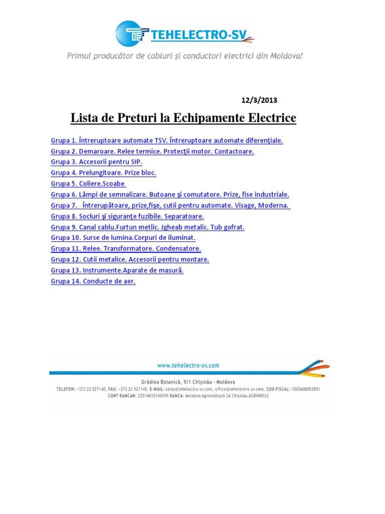Price List Telectro | PDF