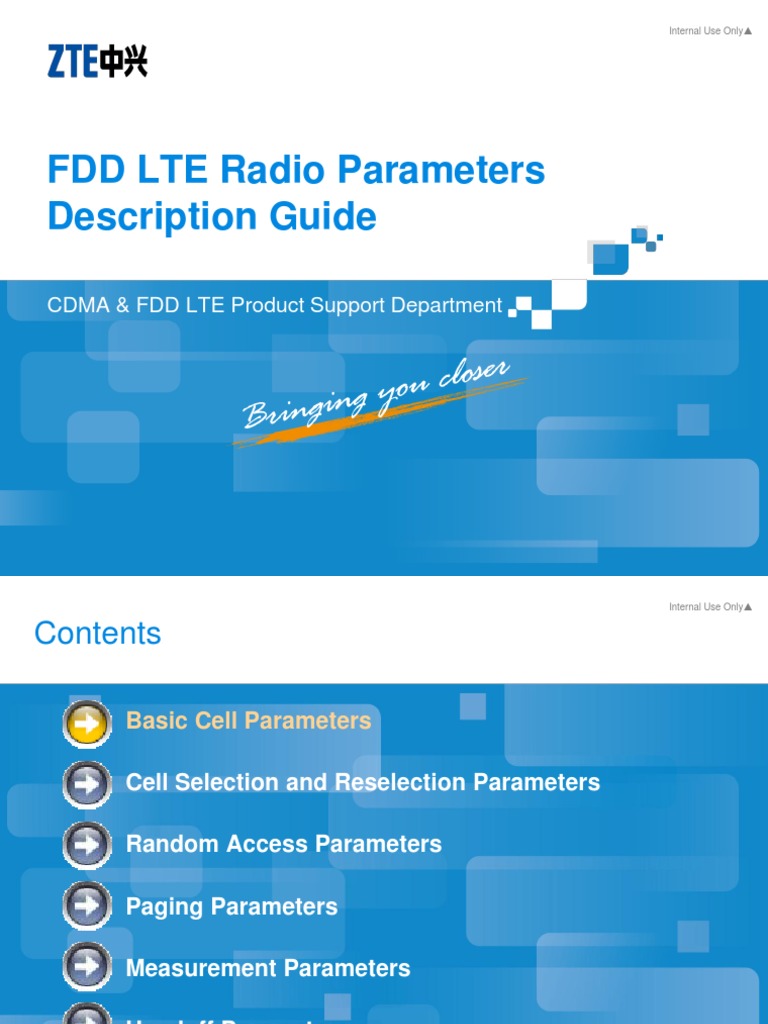 FDD LTE Radio Parameters Description Guide | PDF | Bandwidth (Signal Processing) | Orthogonal ...