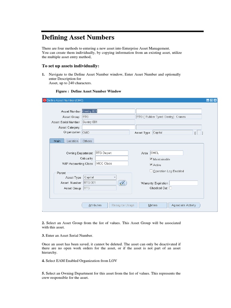 Defining Asset Numbers | Hierarchy | Fixed Asset