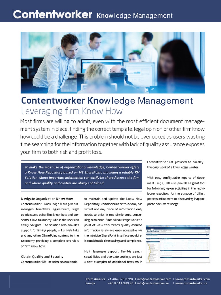 Contentworker Knowledge Management | PDF | Share Point | Knowledge ...