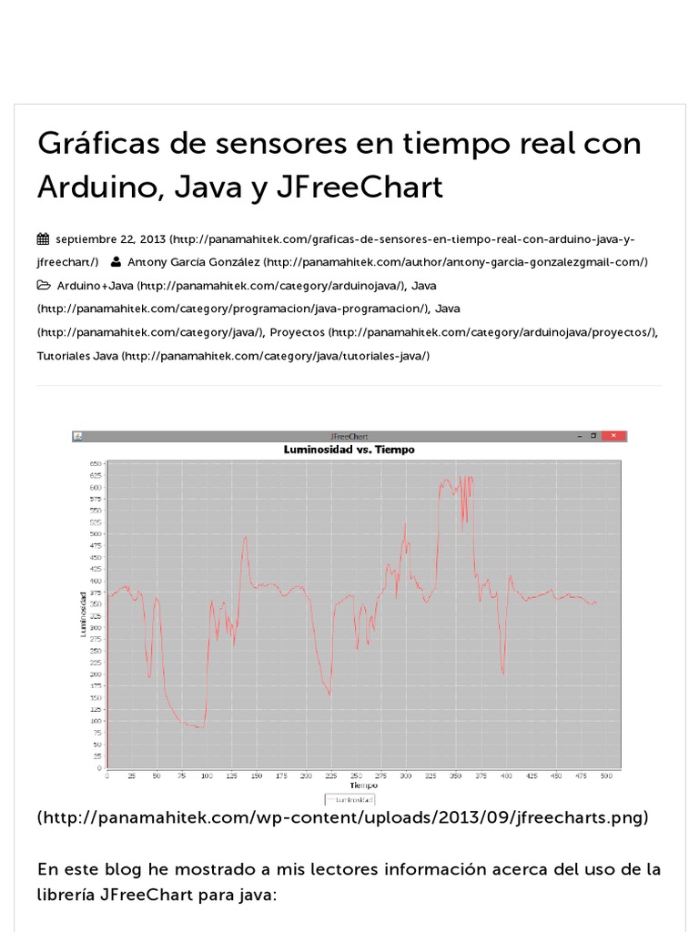 Gráficas de Sensores en Tiempo Real Con Arduino, Java y JFreeChart - Panama Hitek | PDF ...