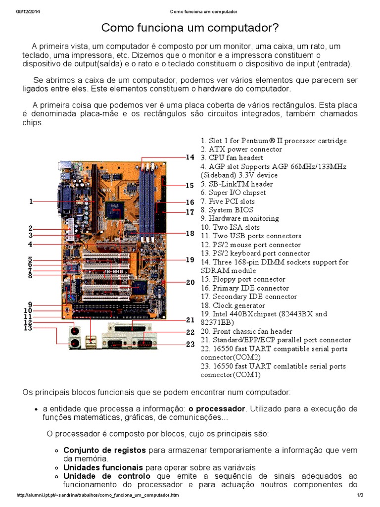 Como Funciona Um Computador PDF | PDF | Armazenamento de dados de ...