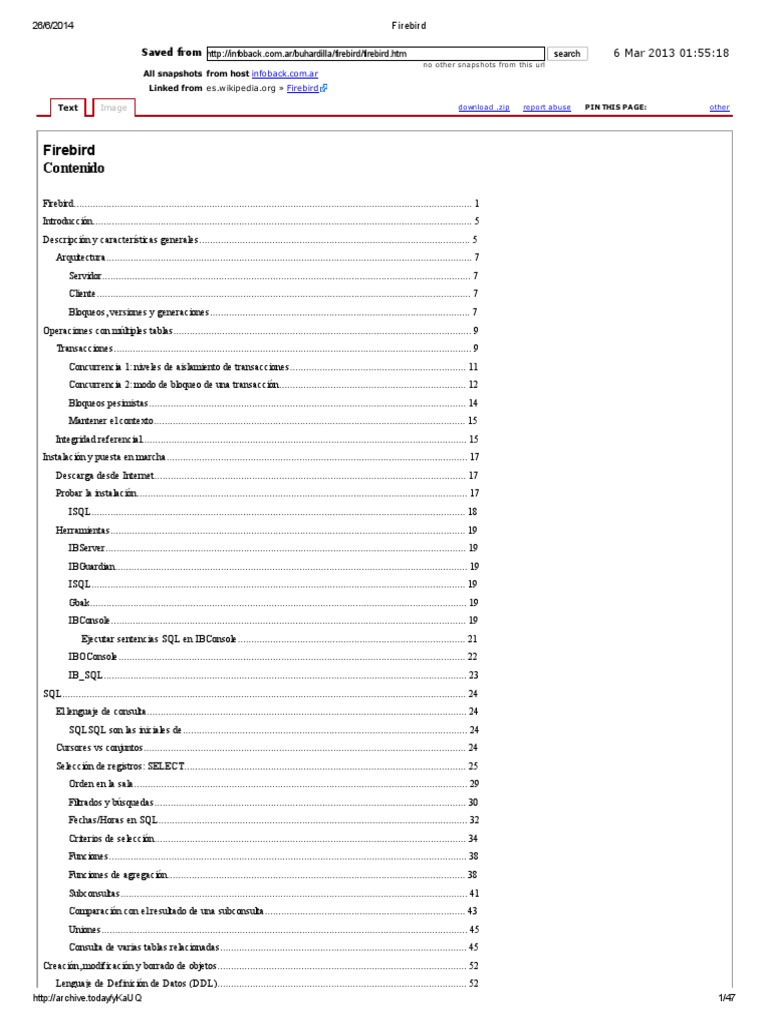 Firebird Guia | PDF | SQL | Apoyo