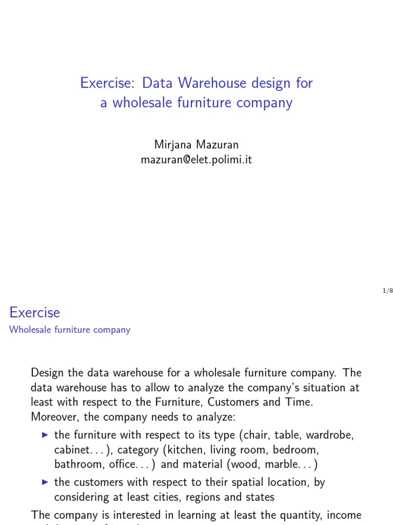 DW Exercise | PDF | Data Warehouse | Sql