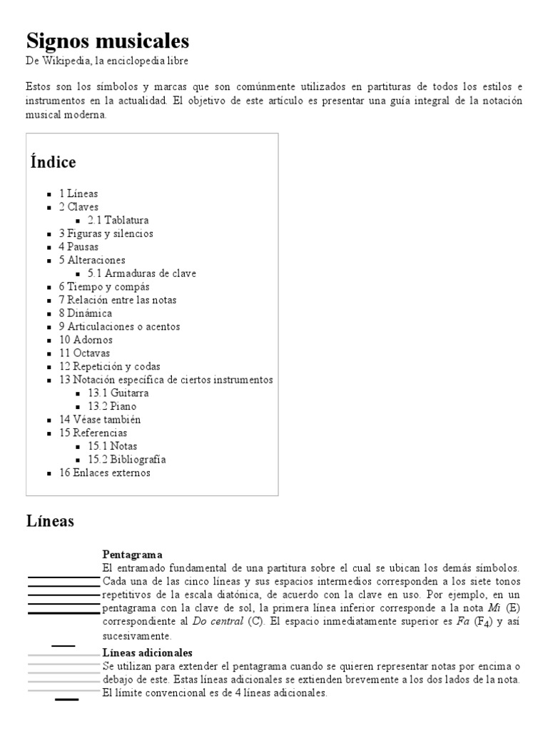 Signos Musicales | PDF | Clave | Notación musical