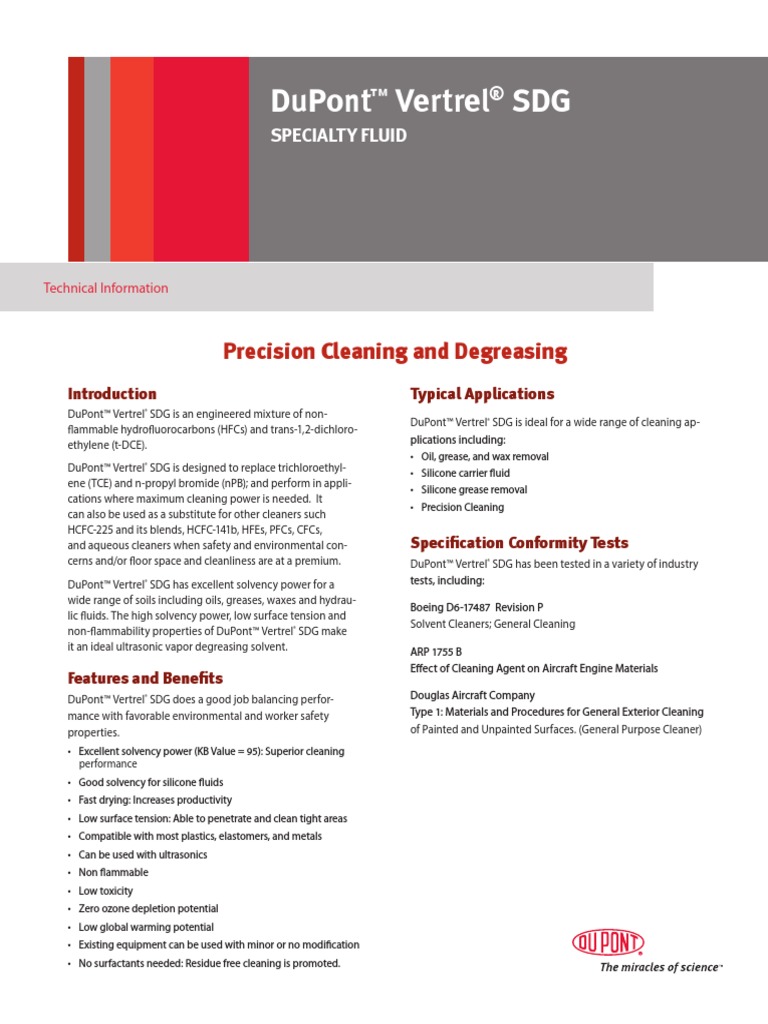 Dupont Vertrel SDG | PDF | Volatile Organic Compound | Ozone Depletion
