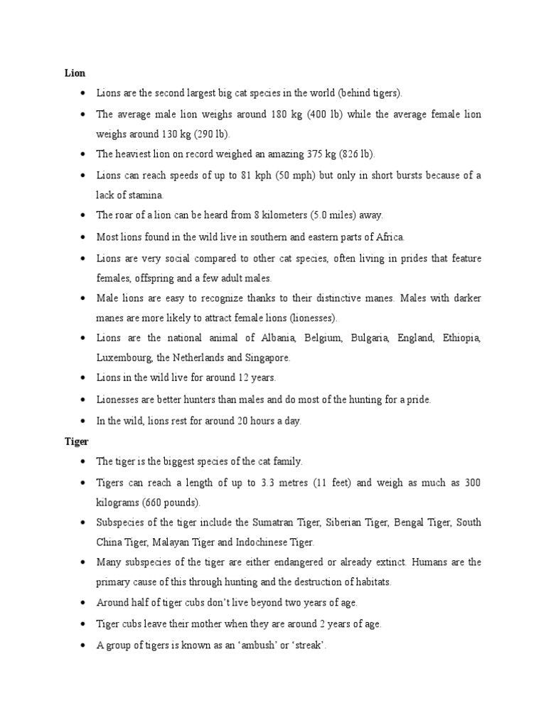 A Comparative Look at Lions, Tigers, Polar Bears, Deer, Elephants and ...