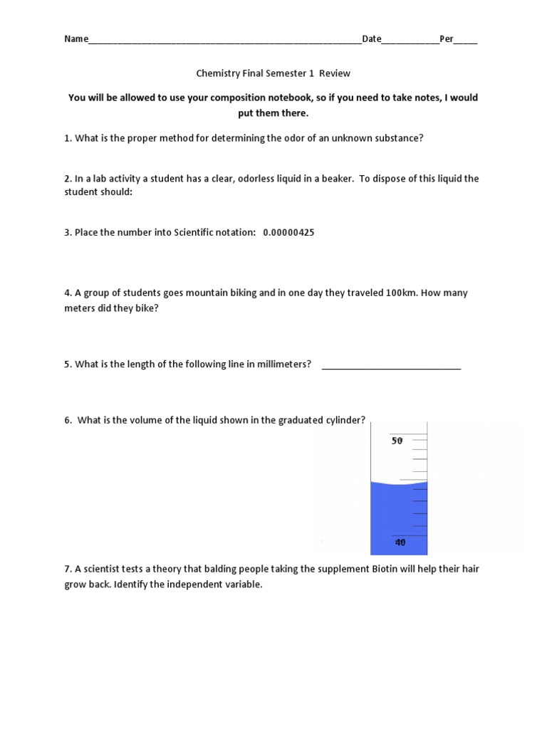 Chemistry Semester 1 Exam Review | PDF | Ion | Periodic Table