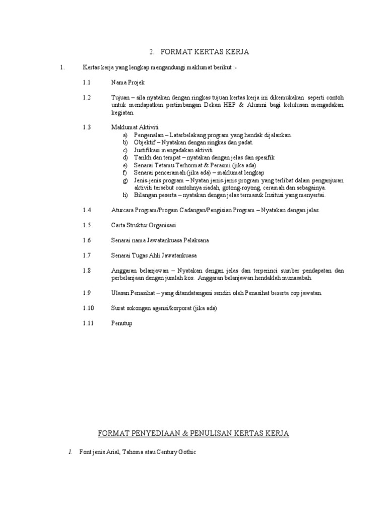 Format Kertas Kerja | PDF