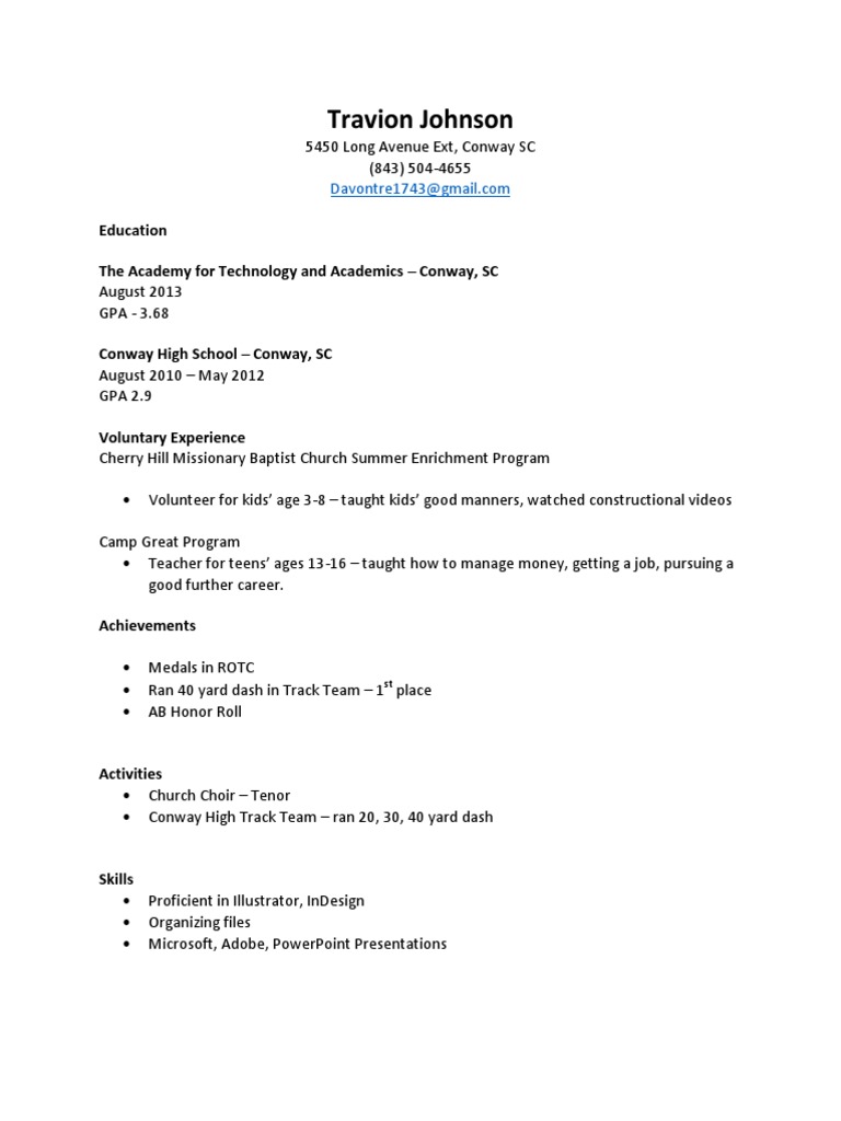 Travion Johnson's Education and Achievements | PDF