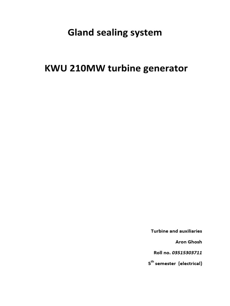 Gland Sealing System | PDF | Turbine | Steam