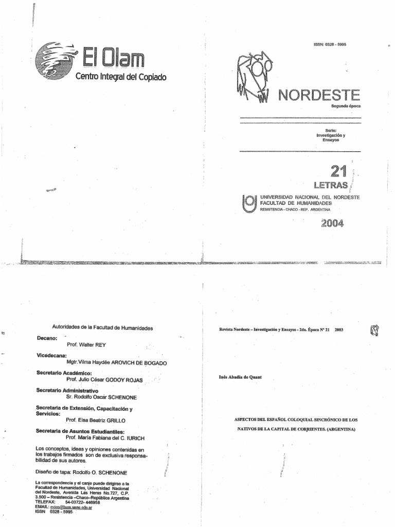 El Español Del NEA Maria Ines Abadía de Quant | PDF