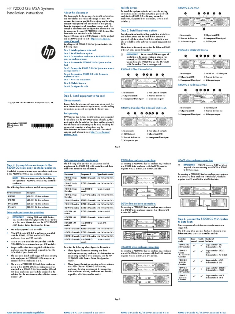 HP p2000 g3 Msa Systems | Download Free PDF | Computer Network ...