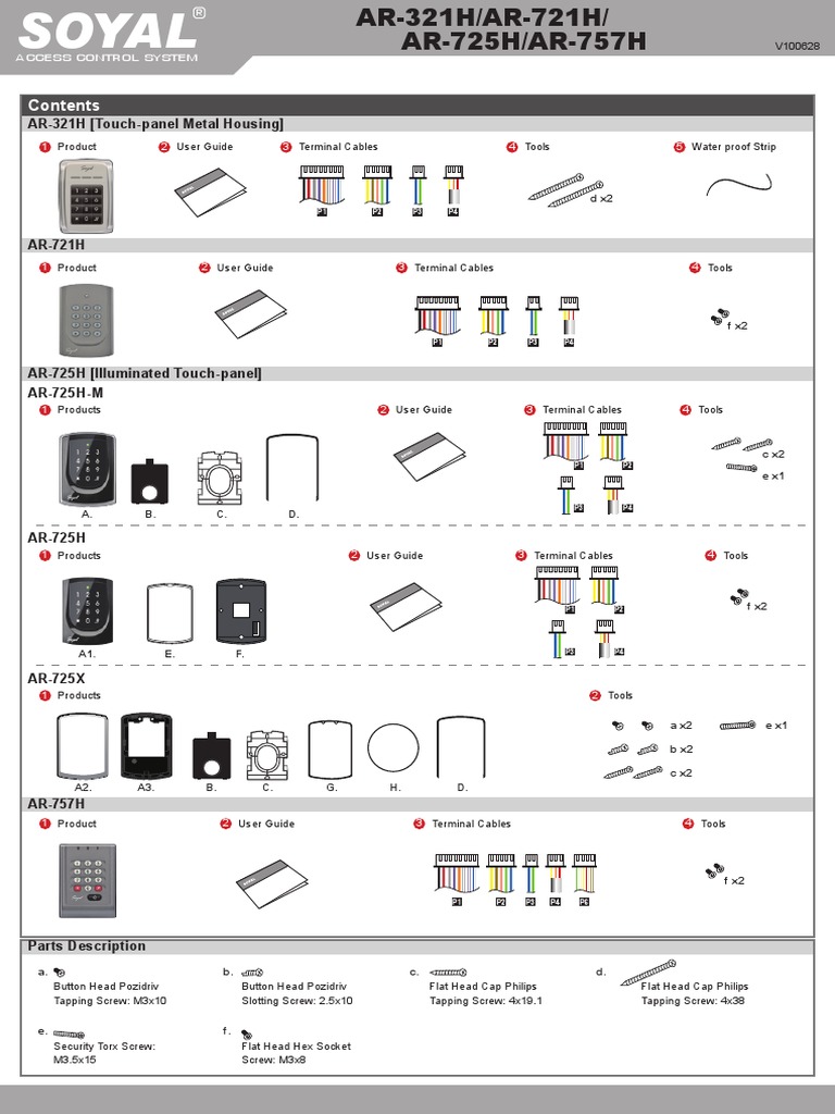 Soyal AR-321H 721H 725H 757H EN | PDF
